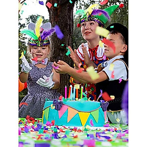 Mardi Gras Feather Headband Sequins Glitter Hair Band for Adult Women Men Kids Mardi Gras Hair Band Hair Accessories TSFD14 (Purple)