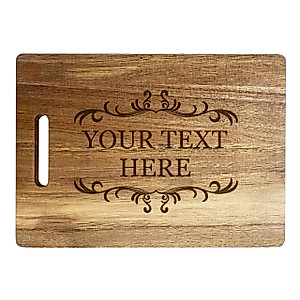 Custom Engraved Wooden Cutting Board Charcuterie Cheese Board Personalized with Custom Text or Message Acacia Wood (10 X 14)