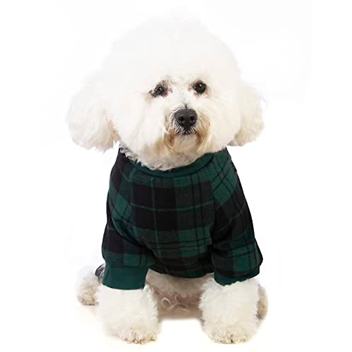 Coomour Dog Chirstmas Shirts Pet Deer Clothes 100% Cotton Reindeer Pajamas Puppy Doggie Christmas Costumes (M,Green)