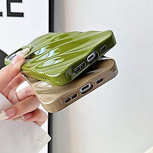 Caseative Cute Water Ripple Pattern Wave Shape Camera Lens Protection Soft Compatible with iPhone Case (White,iPhone 14 Pro)