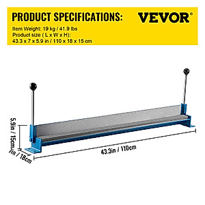 VEVOR Sheet Metal Brake 36 In. Metal Bender Brake 910 mm Length Portable Metal Bender 0-90 Degrees Adjustable Steel Bender with 2 C-shaped Clamps Manual Sheet Metal Bender Tool for Metal Bending