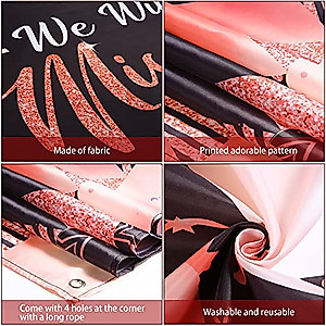 We Will Miss You Party Decorations, Extra Large Going Away Party Backdrop Miss You Photography Background Banner for Farewell Anniversary Retirement Graduation Party, 72.8 x 43.3 Inch (Rose Gold)