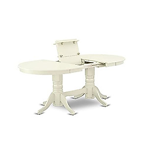 BOWERY HILL Oval Traditional Wood Dining Table in Linen White