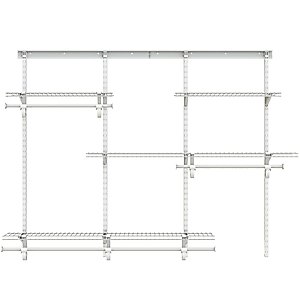 PROWORX 4-6 Ft Closet Organizer System, Adjustable Metal Wire White Closet System, Expandable Walk in Closet Organizers and Storage System, Closet Shelves with Hanging Rods