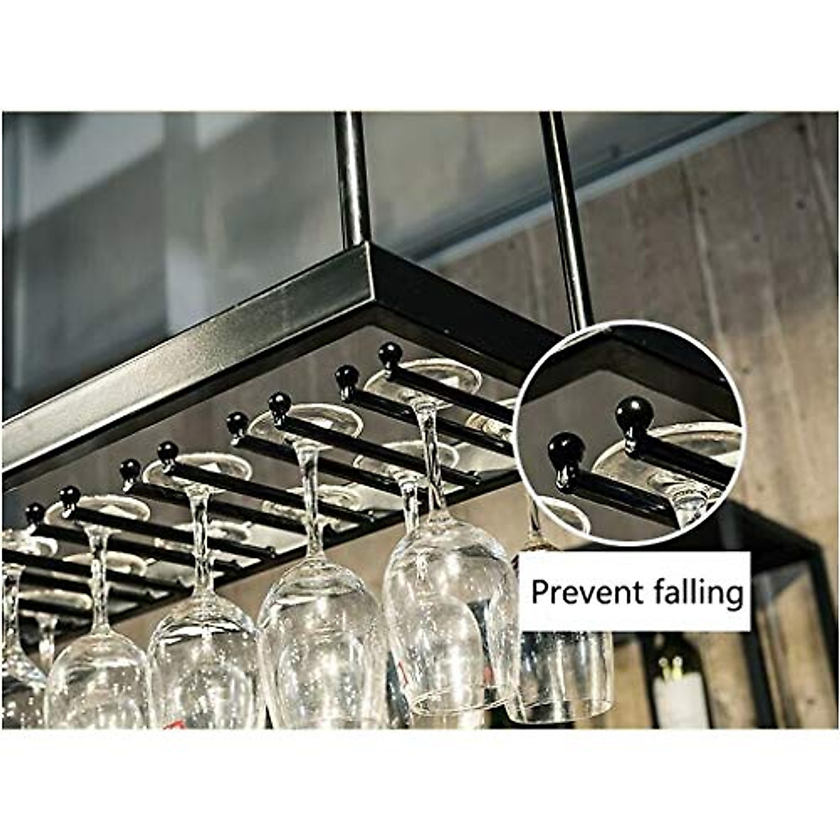 Stylish Simplicity Industrial Retro Stylish Simplicity Down Wine Rack Metal Creative Display Wine Glass Holder Household Goblet Holder Adjustable Height Restaurant Kitchen Bar Floating Wine Rack (Br