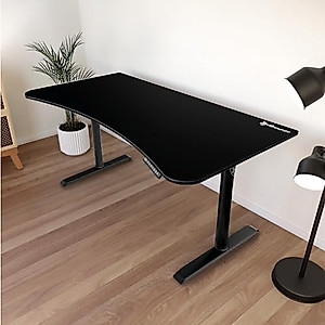Arozzi Arena Moto Motorized Ultrawide Curved Office and Gaming Sit-Stand Desk Monitor Mount Wire Management Cut-Outs Adjustable Height and Full Surface Water-Resistant Desk Mat