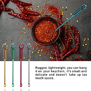 10Pcs Mini Spoon Tiny Shovel Spoon Portable Scoop Pendant Tiny Powder Spoons for Spices Salts Sand Spice Scoop