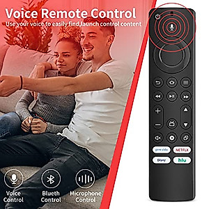 NS-RCFNA-21 Voice Replacement Remote Control for Insignia and Toshiba Fire Smart TVs with 4 Shortcut Buttons (PrimeVideo Netflix Disney+ Hulu)