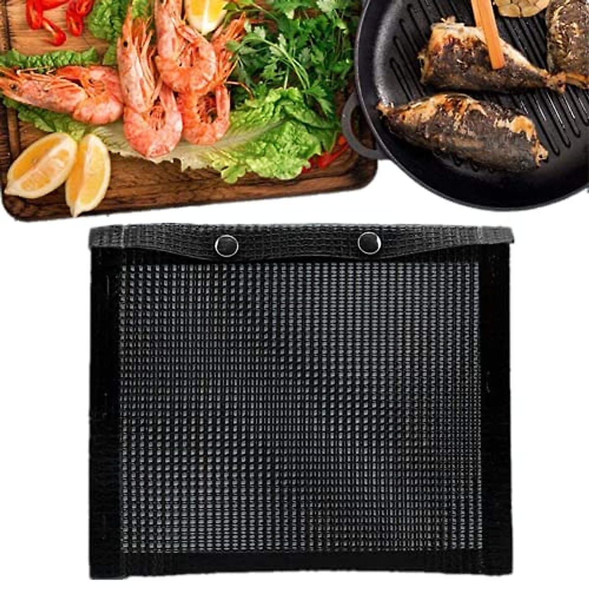 Non-Stick BBQ Grill Mesh Bag, Heat-Resistant Mesh Grilling Bag, Outdoor Picnic Tool(L)