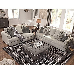 Signature Design by Ashley Velletri Chenille Stylish Loveseat with 2 Accent Pillows, Beige