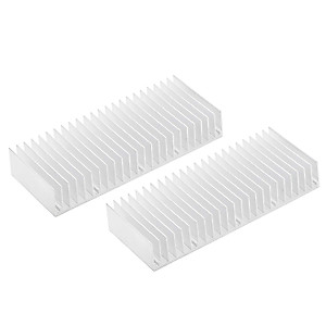 JIUWU Aluminum Heat Sink Heatsink Module Cooler Fin Heat Radiator Board Cooling for Amplifier Transistor Semiconductor Devices Silver Tone 150mm (L) x 60mm (W) x 25mm (H) 2pcs Set