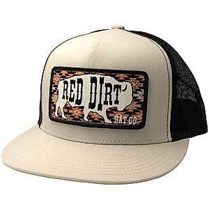Red Dirt Hat Company Great White Buffalo Adjustable Snapback Hat (US, Alpha, One Size, Silver/Black)