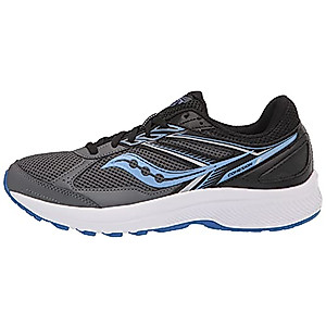 Saucony Women's Cohesion 14 Road Running Shoe, Charcoal/Jewel, 9
