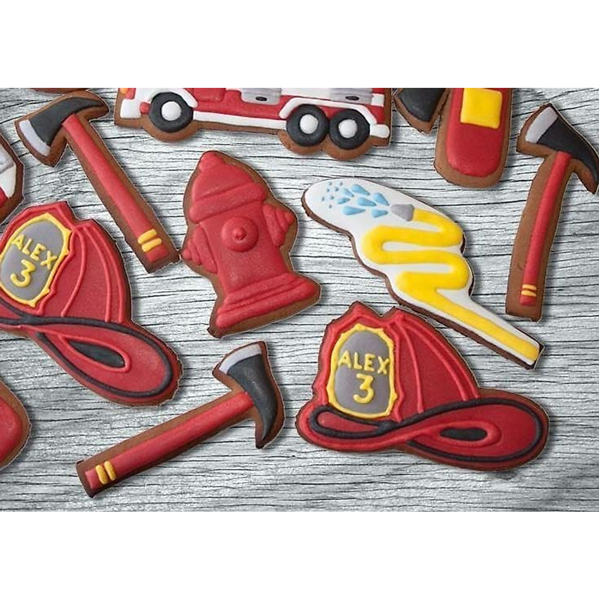 Fire Department Station Cookie Cutter 10 Piece Set from The Cookie Cutter Shop – Tin Plated Steel Cookie Cutters