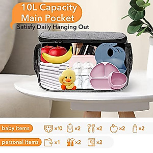 Miracle Baby Stroller Organizer Bag for Mom, Baby Trolley Bag - Compatible with Any Stroller - Multifunctional Large Capacity?Grey Star?