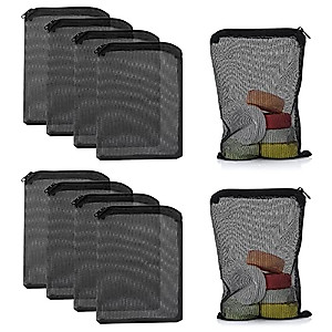 Cobee Aquarium Filter Bags, 10Pcs Aquarium Filter Media Bags with Zipper Fish Tank Media Mesh Filter Bag High Flow Fine Mesh Net Reusable Bags for Activated Carbon, Biospheres (10pcs Black)