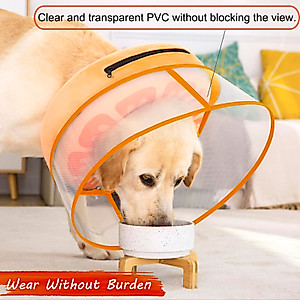 Inflatable Dog Cone Collar for Large Medium Small Dogs, Soft Dog Donut Collar Adjustable Recovery Cone for Pets After Surgery, Extra Enhanced Anti-Licking Guard Shield for Pets (X-Large, Orange)