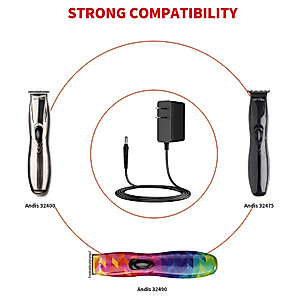MEROM Charger for Andis Slimline Pro Lithium ion T-Blade Trimmer 32400 32475 32490 Power Cord Adapter Replacement 5V Shaver Power Adapter