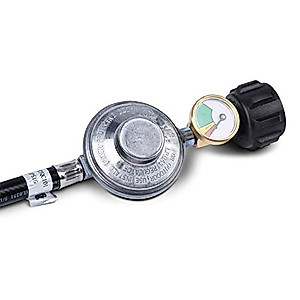 GasSaf 5FT Propane Regulator with Hose, Griddles Regulator and Gauge Suitable for Blackstone 17”/22” Tabletop Griddle, Pit BOSS 2 Burner Gas Griddles