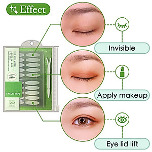 200 Pairs Natural Invisible One Side Eyelid Tape Stickers Waterproof Breathable Self-Adhesive Eyelid Lift Strip, Instant Eye Lift Without Surgery, Perfect for Uneven Droopy Hooded eyelids