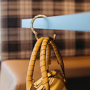 Attaché Purse Hanger for Table, Purse Hook - Magnetless Bag Hanger, Purse Holder - 35lb Capacity Purse Hook for Table, Backpack Hanger, Bag Hooks for Tables - Divina Gold