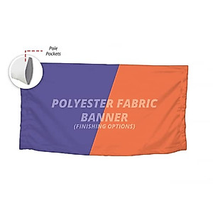 BannerBuzz Custom Polyester Fabric Banner, 230 GSM with Pole pockets, Single Sided Print, 1440 DPI Dye Sublimation Printing, Multi-purpose for Outdoor and Indoor Advertising (8’ W x 4’ H)