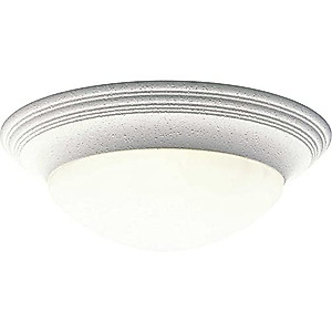 Progress Lighting P3697-30 Alabaster Glass Close-to-Ceiling, 16-5/8-Inch Diameter x 5-1/2-Inch Height, White