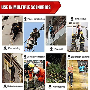 FGQCBBYC Fire Escape Ladder 1-8 Storey, Emergency Fire Escape Rope Ladder with Hooks, Resistant Safety Evacuation Ladder, for Windows and Balconies/5M/3M