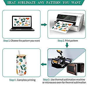 WHEATHUSK 20 Pack Sublimation Glass Cups Frosted 16oz Blanks Sublimation Borosilicate Glasses Tumbler with Bamboo Lids and Straws for Beer, Juice, Soda, Iced Coffee, Drinks
