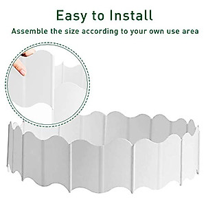 40PCS Garden Edging Border, Lawn Garden Fence Edgings Decorative Landscape Border for Lawn Garden Flower Bed White