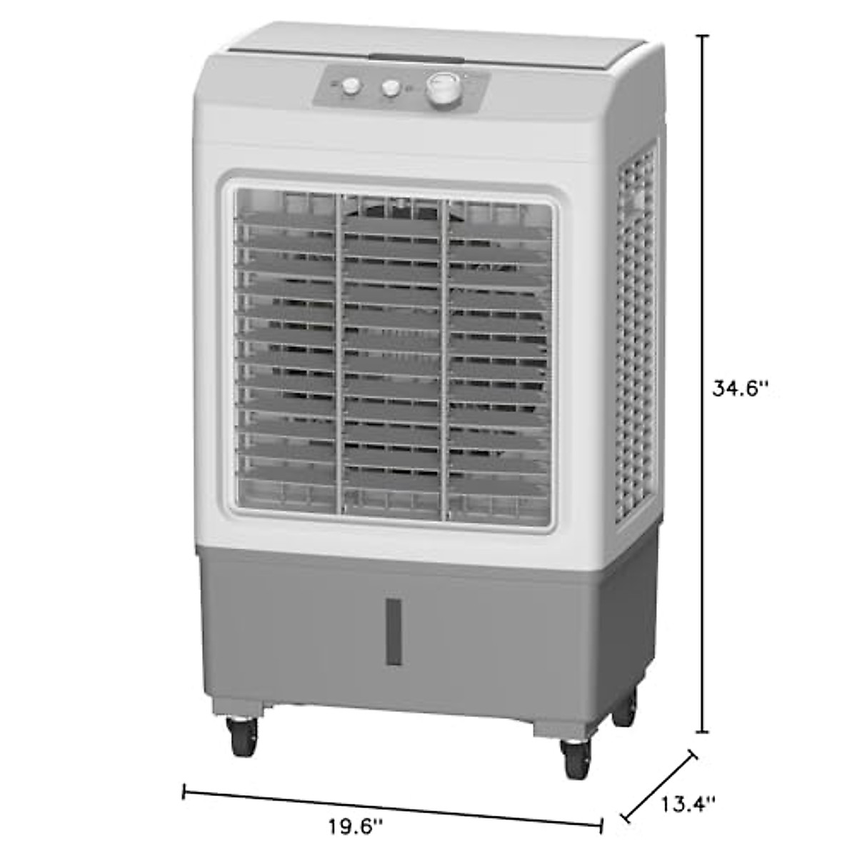 Evaporative Cooler - AOLOS Windowless Air Conditioner w/ 3 Speeds, Swamp Cooler for Cooling Up to 700 Sq.ft, 5 Gallon Tank & 4 Ice Packs, 60° Swing, Evaporative Air Cooler for Backyard Garage Outdoor
