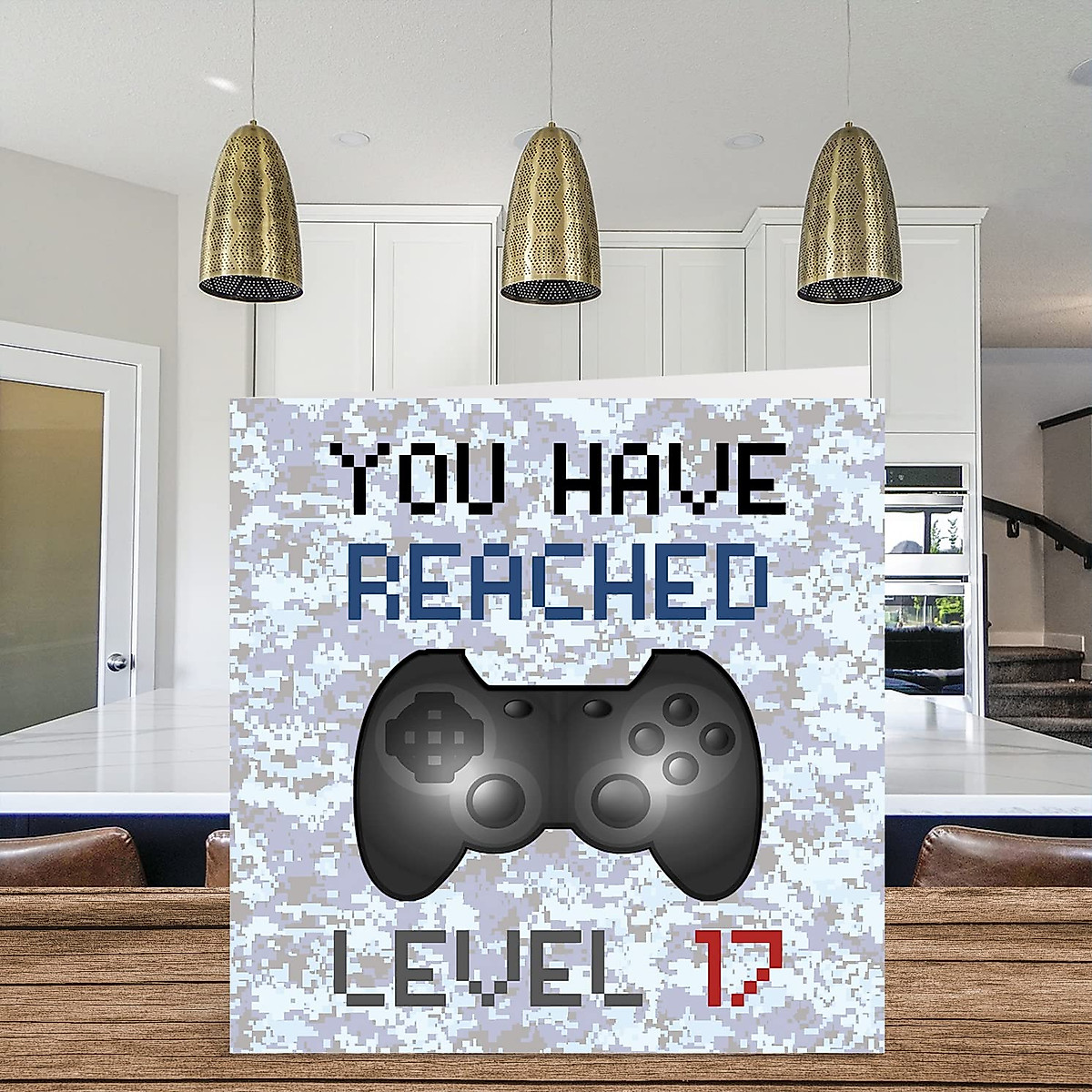 Stuff4 Unisex 17th Birthday Card - You Have Reached Level 17, Video Gaming Theme, 145mm x 145mm, Blank Inside, Coloured Envelope