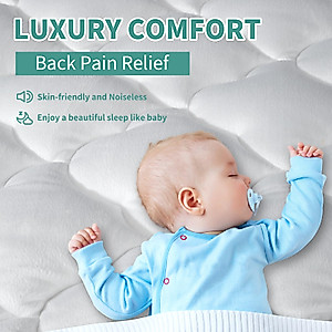 Ivellow Pillow Top Mattress Topper Queen for Back Pain Extra Thick Velvet Plush Mattress Pad for Queen Size Bed Ultra Soft Fluffy Mattress Cover with 8-21" Deep Pocket Noiseless Down Alternative Fill