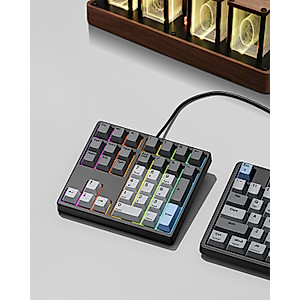 Kisnt Custom Mechanical Number Pad, QMK/VIA Programmable Wired Numpad, 34 Key Hot Swappable USB Numeric Keypad with PBT Keycaps RGB Backlit Number Pad for Laptop, MacBook,PC Desktop