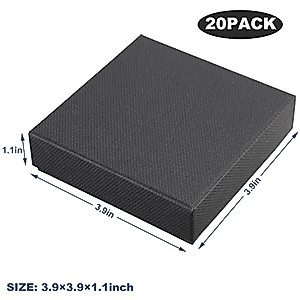 Frantis 20 Pack Jewelry Gift Boxes, Thick Paper Box Bulk for Jewelry Gift Packaging, Bracelet Gift Case with Cotton Filled and Lids-Black