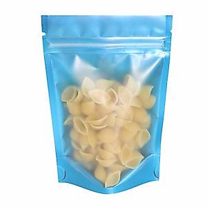 QQ Studio Pack of 100 Translucent Front Matte Blue Poly Plastic Resealable Bags (1.7oz (4" x 6"), Blue Stand-Up Pouch)