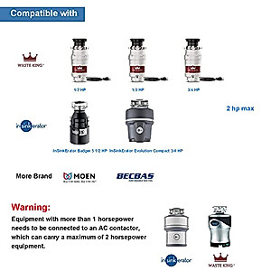 Garbage Disposal Wireless Switch Kit,Remote Control Outlet Wireless Switch for Household Appliances, Compatible with Garbage Disposal Under 2HP