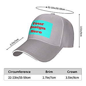Custom Hats Your Custom Photo Text Here Men's Baseball Caps Gray