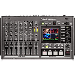 Roland VR-3EX All-in-one AV Mixer with Built-in USB Port for Web Streaming and Recording, 2.5" Multiview Touchscreen Monitor, Standard Definition 16:9 Mixing Engine, Scalers on Channel 4 and Output