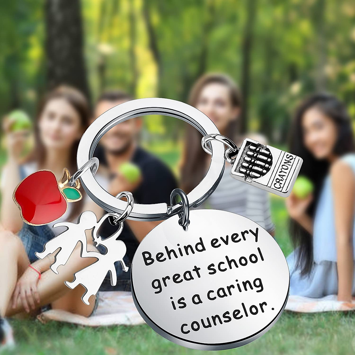 BAUNA School Counselor Keychain Counselor Gifts Behind Every Great School Is A Caring Counselor Gift for Principal Consultant (School Counselor Keychain)