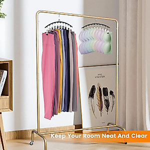 Legging Organizer for Closet, 2 Pack Metal Yoga Pants Hangers w/10 Clips Holds 20 Leggings/Hats/Jeans/Skirts Space Saving Closet Organizers and Storage, Black