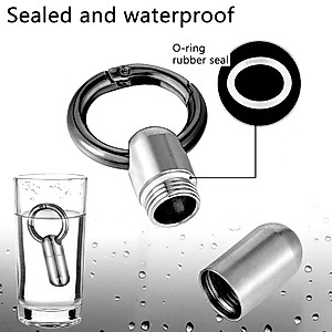 1 Pack Micro Keychain Pill Holder, Portable Mini Size Titanium Alloy Pill Box Case, Waterproof & Lightweight Keychain Pill Container for Emergency Outdoor Travel Camping