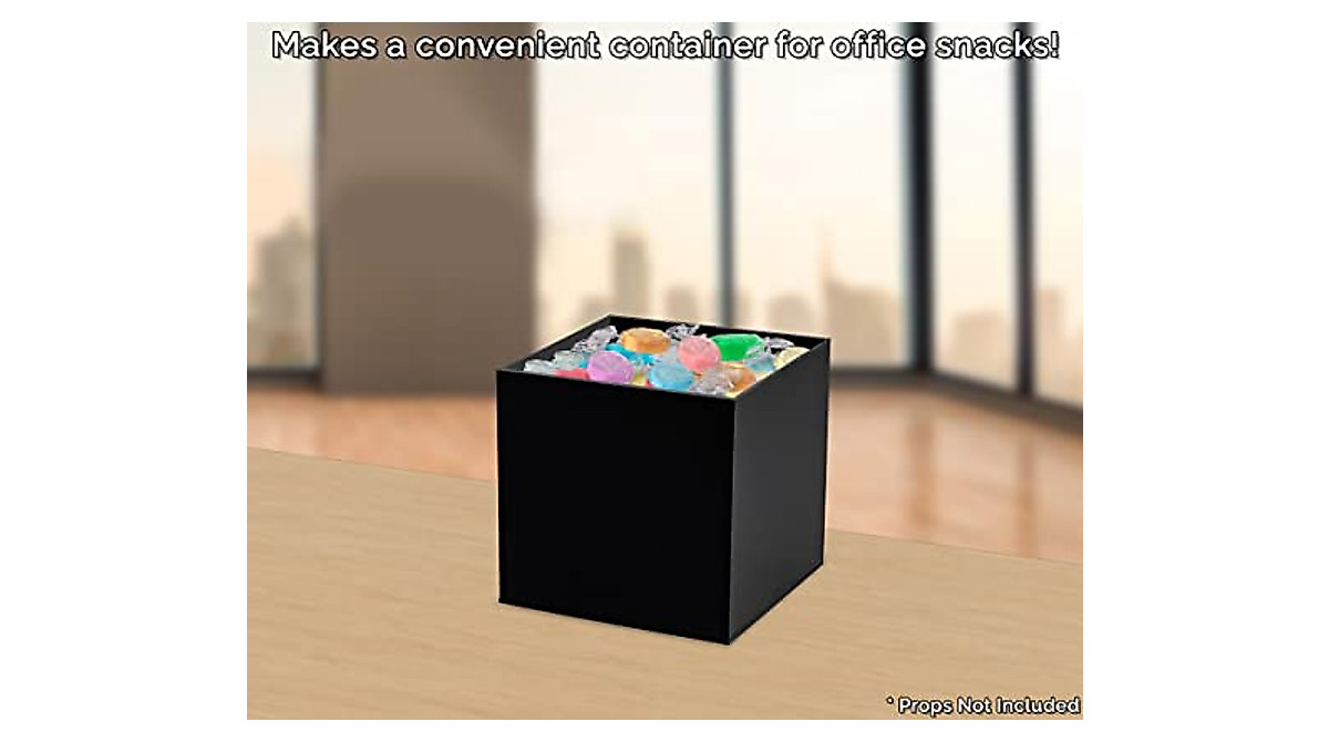 Elegant Glossy Black Acrylic Display Cube - 5 Inch Square Stand
