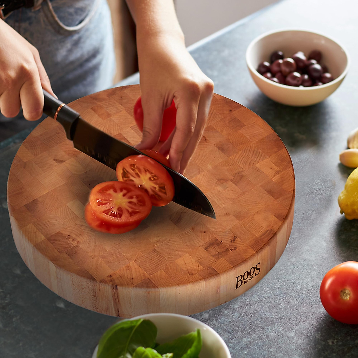 John Boos Block CCB183-R Classic Collection Maple Wood End Grain Round Chopping Block, 18 Inches Round x 3 Inches