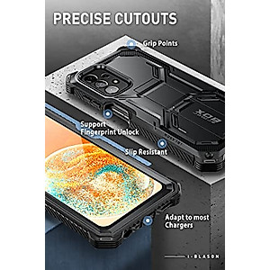 i-Blason Armorbox Designed for Samsung Galaxy A23 5G Case/A23 4G Case (2022 Release) with Kickstand & Belt Clip Holster, Full Body Protective Bumper Case with Built-in Screen Protector (Black)