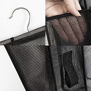 ALYER Hanging Mesh Shower Caddy,Bathroom Toiletry Organizer,Black