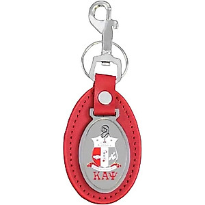 Kappa Alpha Psi Sorority New Green Greek leather Tear Drop Keychains, Red, Medium