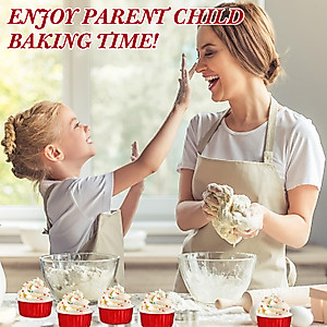 Gejoy 400 Pcs Disposable Ramekins 5 oz Aluminum Foil Baking Cups with Lids Mini Creme Brulee Cupcake Liners Muffin Pans Flan Mold Dessert Tin Container for Wedding Birthday Party(Red)