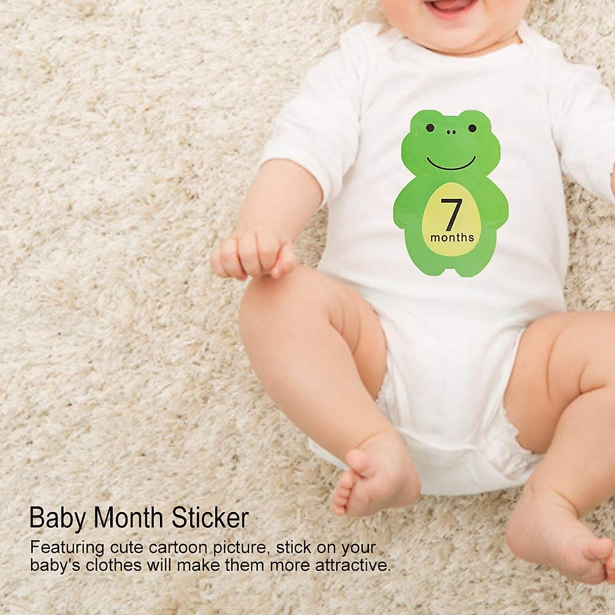 12pcs Baby Sticker, Gender Neutral Monthly Stickers for Baby boy or Girl, Create Beautiful Memories with Our Cute Animal Designs