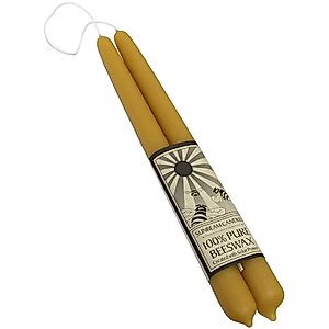 Candle Pair of 10" Hand Dipped Beeswax Tapers